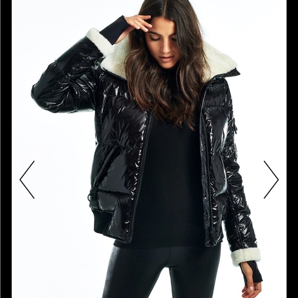 SAM. | Jackets & Coats | Sam Nikki Bomber L Shiny Caviar Nwot | Poshmark